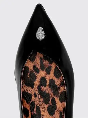 Philipp Plein Patent Leather Ballet Flats With Skull Appliqu