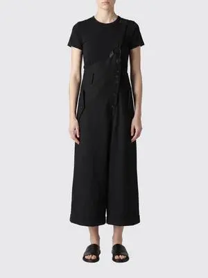 Y’s One-shoulder Cotton And Linen-blend Jumpsuit With Cargo Pockets - Black