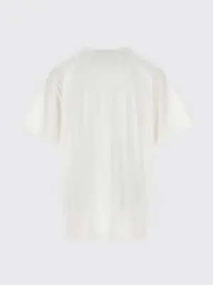 Y’s Short-sleeved Cotton T-shirt With Crew Neck And Dropped Shoulders - White