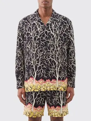 Y’s Relaxed Fit Shirt In Rayon With Abstract Print And Cuban Collar