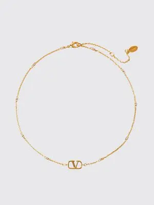Valentino Garavani Vlogo Signature Pendant Brass Necklace - Gold