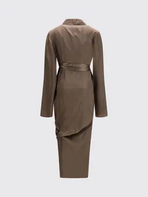 Rick Owens Midi Wrap Shirt Dress In Cupro
