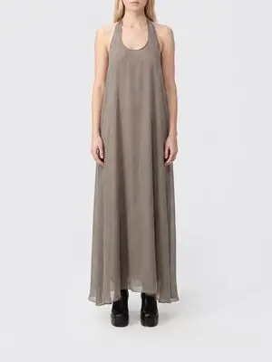 Rick Owens A-line Halterneck Silk Midi Dress - Dust
