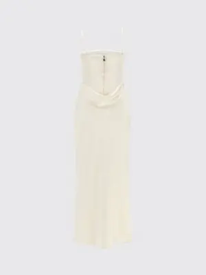 ROTATE BY BIRGER CHRISTENSEN Long Satin Bustier Gown With Square Neckline And Draped Waist