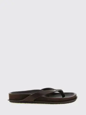 Jacquemus The Tatanes Calfskin Thong Sandals With Low Heel - Brown