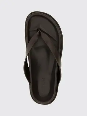 Jacquemus The Tatanes Calfskin Thong Sandals With Low Heel - Brown