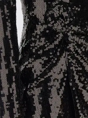ROTATE BY BIRGER CHRISTENSEN All-over Sequin Embellished Long-sleeved Mini Dress - Black