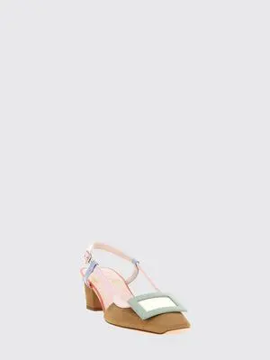 ROGER VIVIER Belle Vivier Bi-leather Slingback Pumps With Square Toe - Multicolor