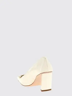 ROGER VIVIER Belle Vivier Patent Leather Pumps With Mid-heel - White