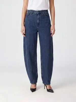 ROTATE BY BIRGER CHRISTENSEN High-waisted Baggy Jeans In Organic Cotton Denim - Blue