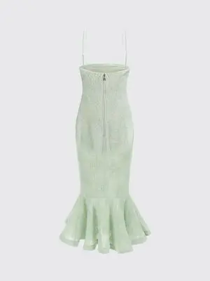 ROTATE BY BIRGER CHRISTENSEN Floral Pattern Midi Cocktail Dress With Square Neck