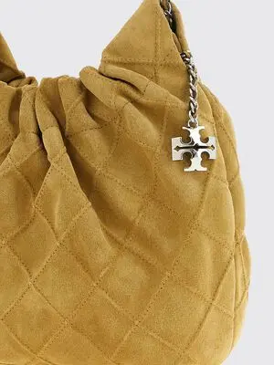 Tory Burch Fleming Quilted Calfskin Leather Mini Bag With Double T Logo