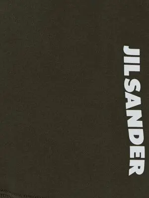 JIL SANDER Relaxed-fit Cotton Hoodie With Drawstring Hood And Contrast Logo - Green