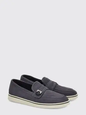 FERRAGAMO Gancini Suede Loafers - Beige