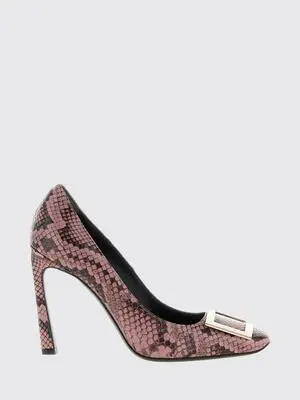 ROGER VIVIER Trompette Python-print Leather Pumps - Violet