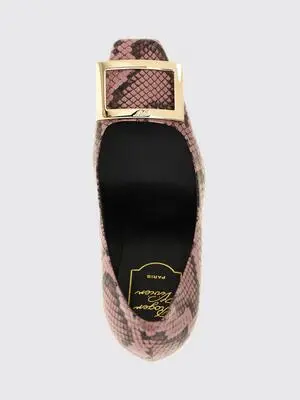 ROGER VIVIER Trompette Python-print Leather Pumps - Violet