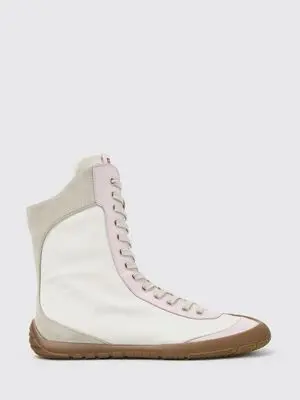 Camper Two-tone Peu Path+ Ankle Boots In Leather And Recycled Pet With Side Zip - Multicolor