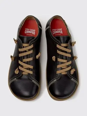 Camper Leather Slip-on Trainers With Embroidered Detail