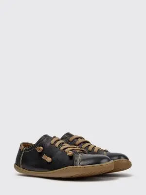Camper Twins Grained Leather Slip-on Trainers With Elasticated Laces