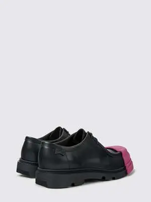 Camper Bicolour Calfskin Leather Lace-up Shoes With Rubber Toe Reinforcement - Black