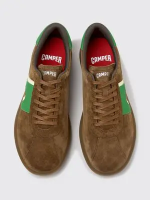 Camper Pelotas Soller Suede Low-top Sneakers With Contrasting Logo - Brown