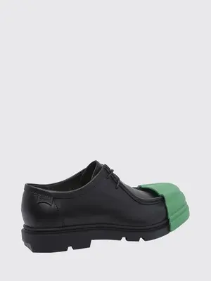 Camper Smooth Calfskin Leather Derby Shoes With Rubber Toe Reinforcement - Black