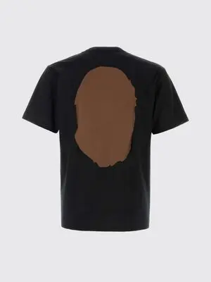 A BATHING APE Cotton T-shirt With Graphic Print And Dropped Shoulders - Black