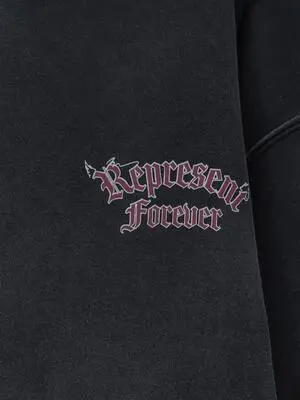 REPRESENT Cotton Hoodie With Back Logo And Kangaroo Pocket