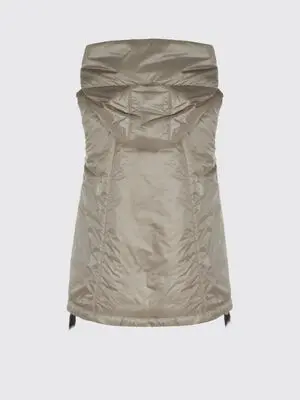Max Mara Padded Technical Fabric Vest With Drawstring Hood - Sand