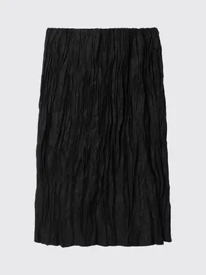 TOTEME High-waisted Crinkled Linen Midi Pencil Skirt - Black