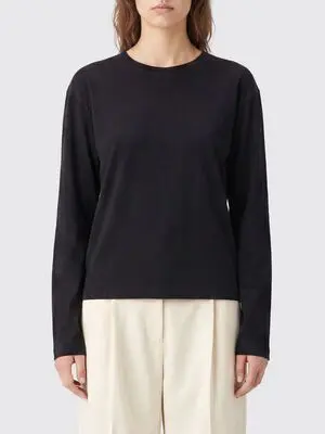 TOTEME Dropped-shoulder Long-sleeve Lyocell-cotton Blend T-shirt - Black