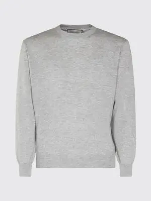 Canali Long-sleeved Crewneck Jumper In Pure Cashmere - Grey