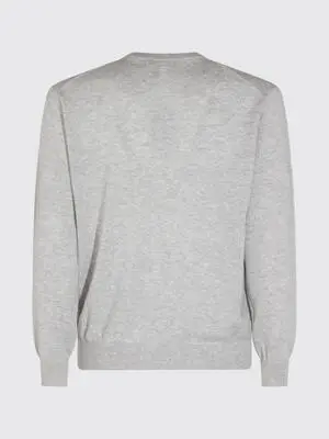 Canali Long-sleeved Crewneck Jumper In Pure Cashmere - Grey