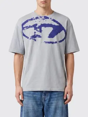 DIESEL® Crewneck Cotton T-shirt With -effect Oval D Logo Dust