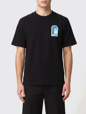 Casablanca Organic Cotton Crew Neck T-shirt With Logo Print Black 1