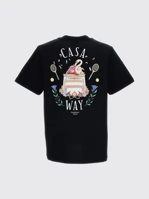 Casablanca Organic Cotton Crew Neck T-shirt With Logo Print - Black
