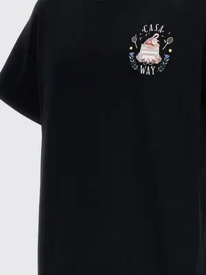 Casablanca Organic Cotton Crew Neck T-shirt With Logo Print - Black