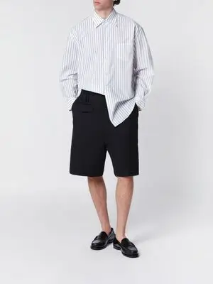 NAMACHEKO High-waisted Tailored Cotton Shorts With Belt Loops