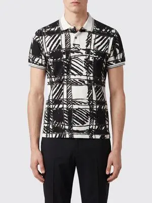 VIVIENNE WESTWOOD Slim Fit Orb Logo Abstract Print Cotton Polo - Black