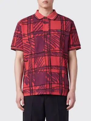 VIVIENNE WESTWOOD Slim Fit Orb Logo Abstract Print Cotton Polo - Red