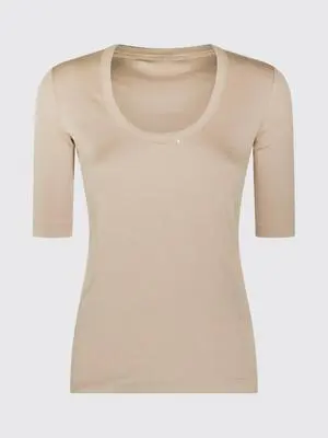 Fabiana Filippi Short-sleeved T-shirt In Cotton With Crew Neck - Coffee