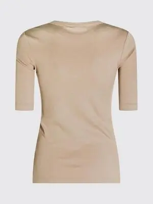 Fabiana Filippi Short-sleeved T-shirt In Cotton With Crew Neck - Coffee