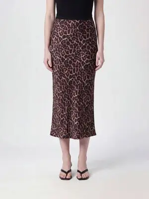 ANINE BING Animal Print Satin Midi Pencil Skirt - Multicolor