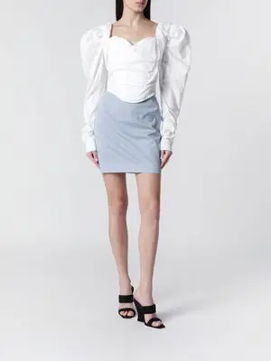 VIVIENNE WESTWOOD Striped Cotton Mini Pencil Skirt - Blue