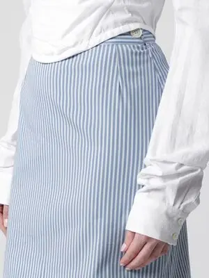 VIVIENNE WESTWOOD Striped Cotton Mini Pencil Skirt - Blue