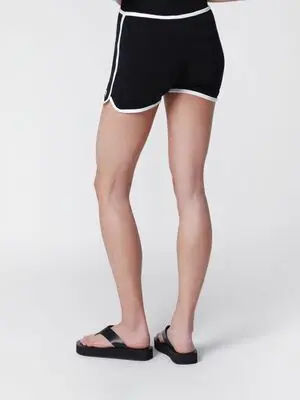 COURREGES High-waisted Cotton Shorts - Black