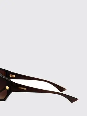 Versace Shield Sunglasses In Acetate With A Flared Shape And Amber Lenses