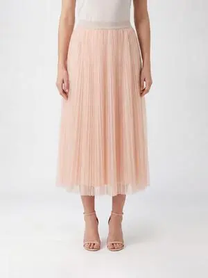Fabiana Filippi Pleated Crêpe Midi Skirt With Elasticated Waist - Beige