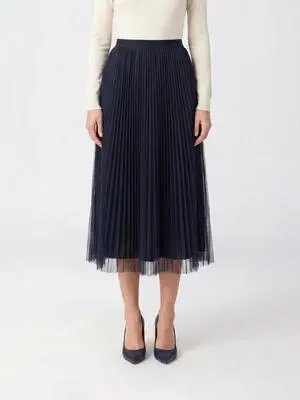 Fabiana Filippi Pleated Crêpe Midi Skirt With Elasticated Waist - Blue