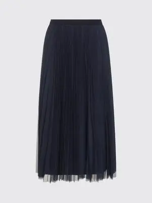 Fabiana Filippi Pleated Crêpe Midi Skirt With Elasticated Waist - Blue